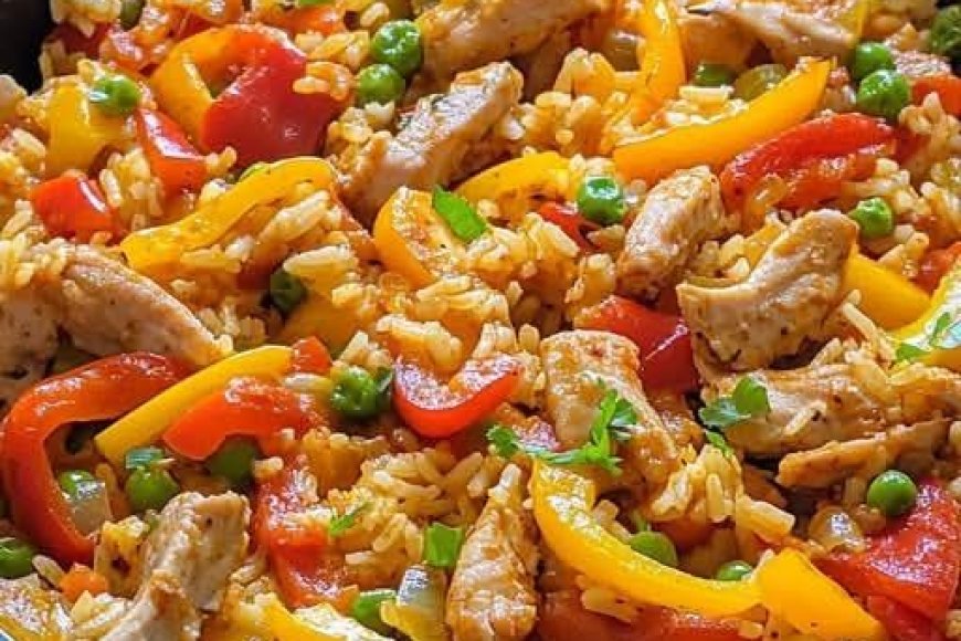 Paprika Reispfanne mit Hähnchen - Rezepte - Deutschideen